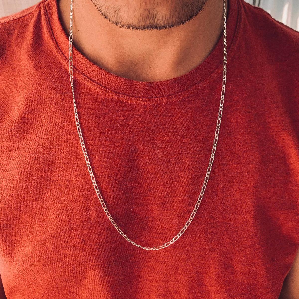 Flat Figaro thin silver chain – SilverTide925